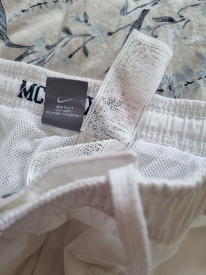 Nike White/black Mens Vtg Track Bottoms Sz Large Embroidered Logo | eBay UK