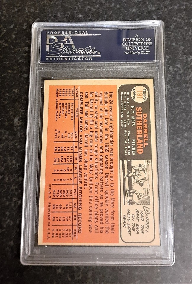 1966 TOPPS # 191...DARRELL SUTHERLAND PSA 7 | eBay