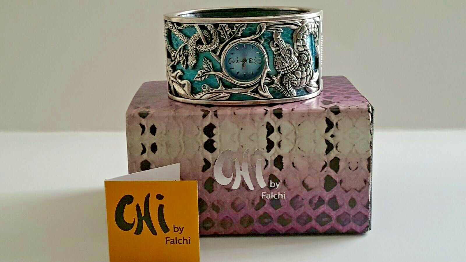 Chi by Falchi Designer Cuff Bracelet Alligators and snakes Watch | eBay