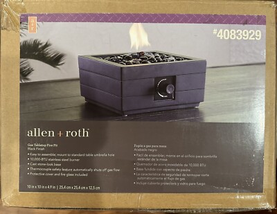 Allen + Roth Gas Tabletop Fire Pit - Black Finish - #4083929 | eBay