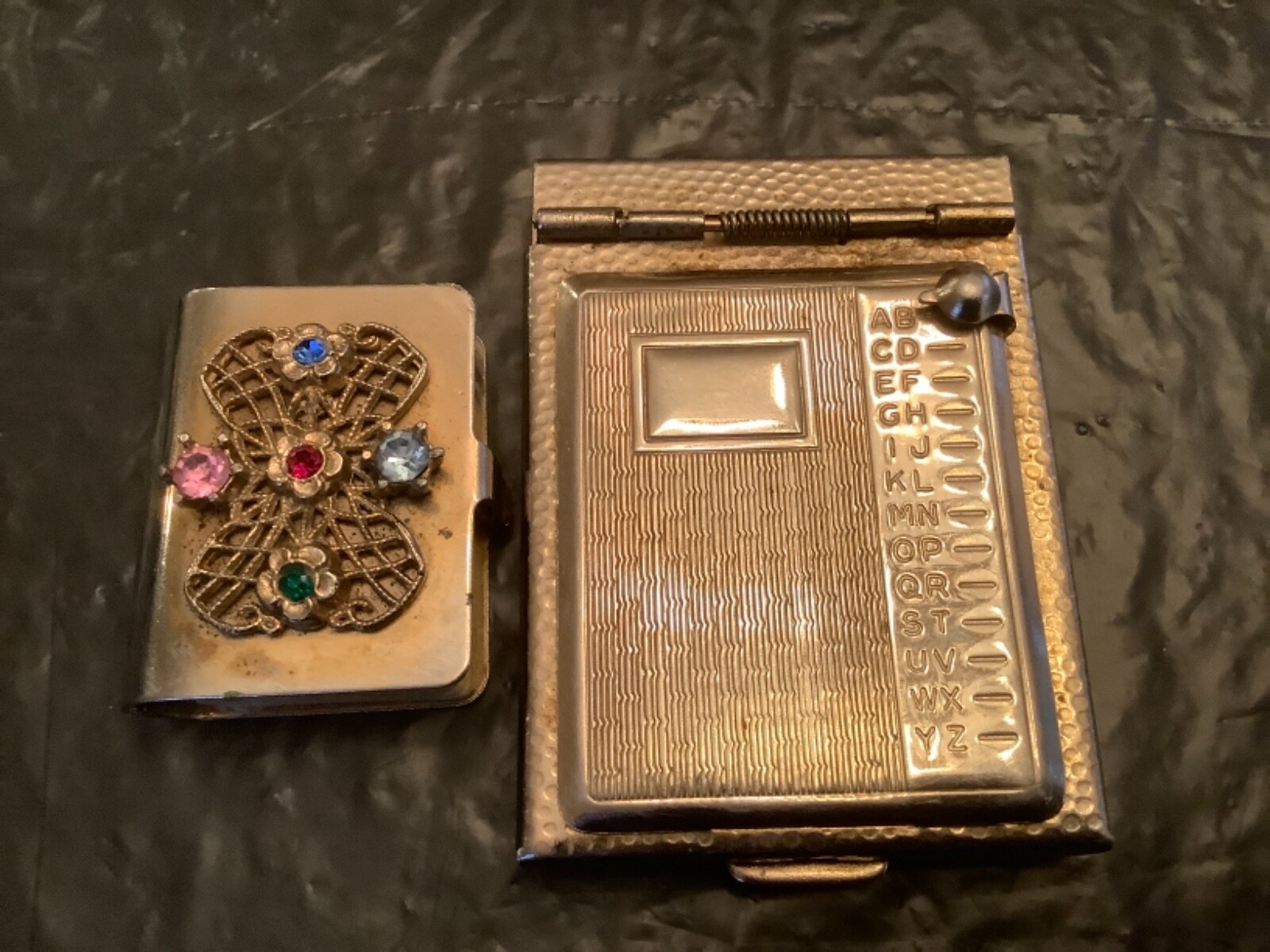 Vintage1955 Miniature Address Book &1940s Address Book Rhinestones ...