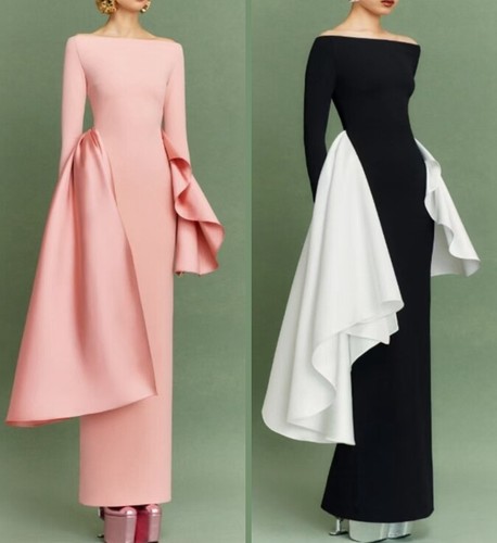 Women Solace London Off the Shoulder Contrasting Slim Fit Slit Maxi ...