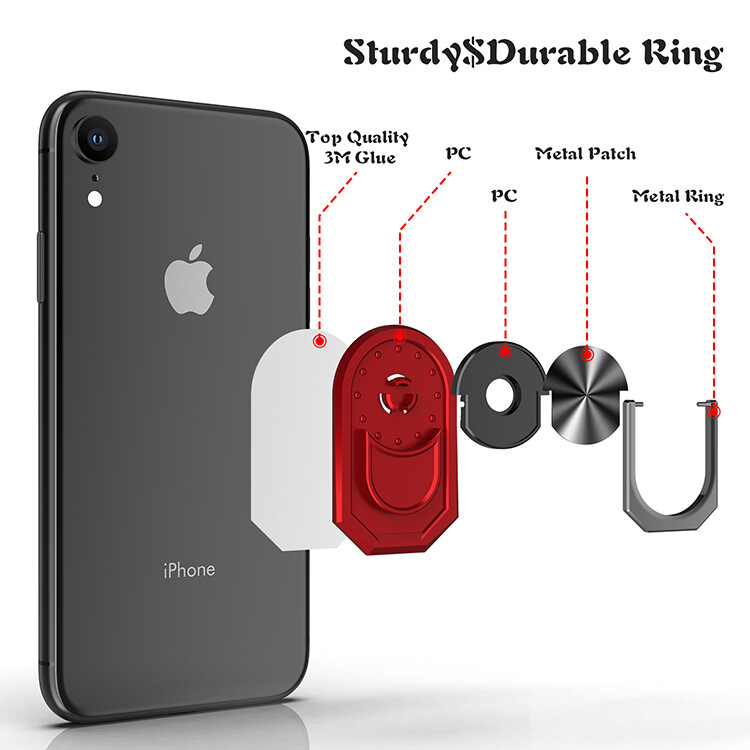 Universal Slim Finger Ring Cell Phone Holder Stand Car Magnetic Metal ...