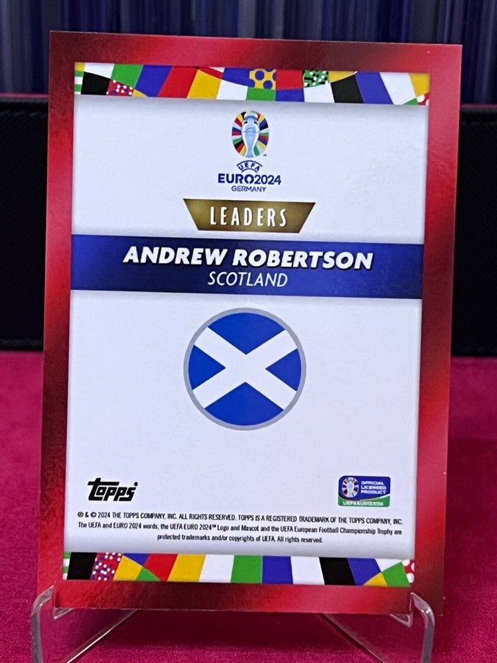 Andy Robertson Leaders UEFA Euro Legends 2024 TOPPS PLATINUM MOURINHO ...