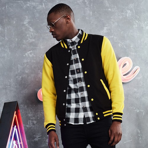 AWDis Varsity Jacket - American inspired college letterman baseball |XS ...