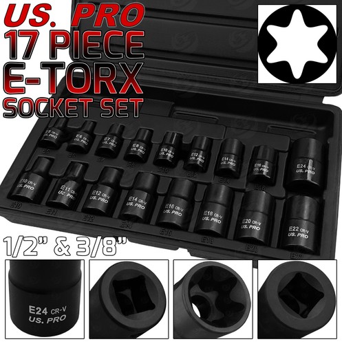US.PRO E-TORX IMPACT EXTERNAL E TORX Sockets E-TYPE Female Torx IMPACT ...