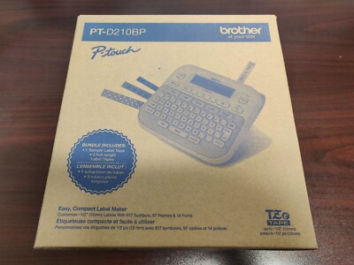 Brother P-Touch PT-D210 Label Maker Bundle PT-D210BP 3 Full Length Tape ...
