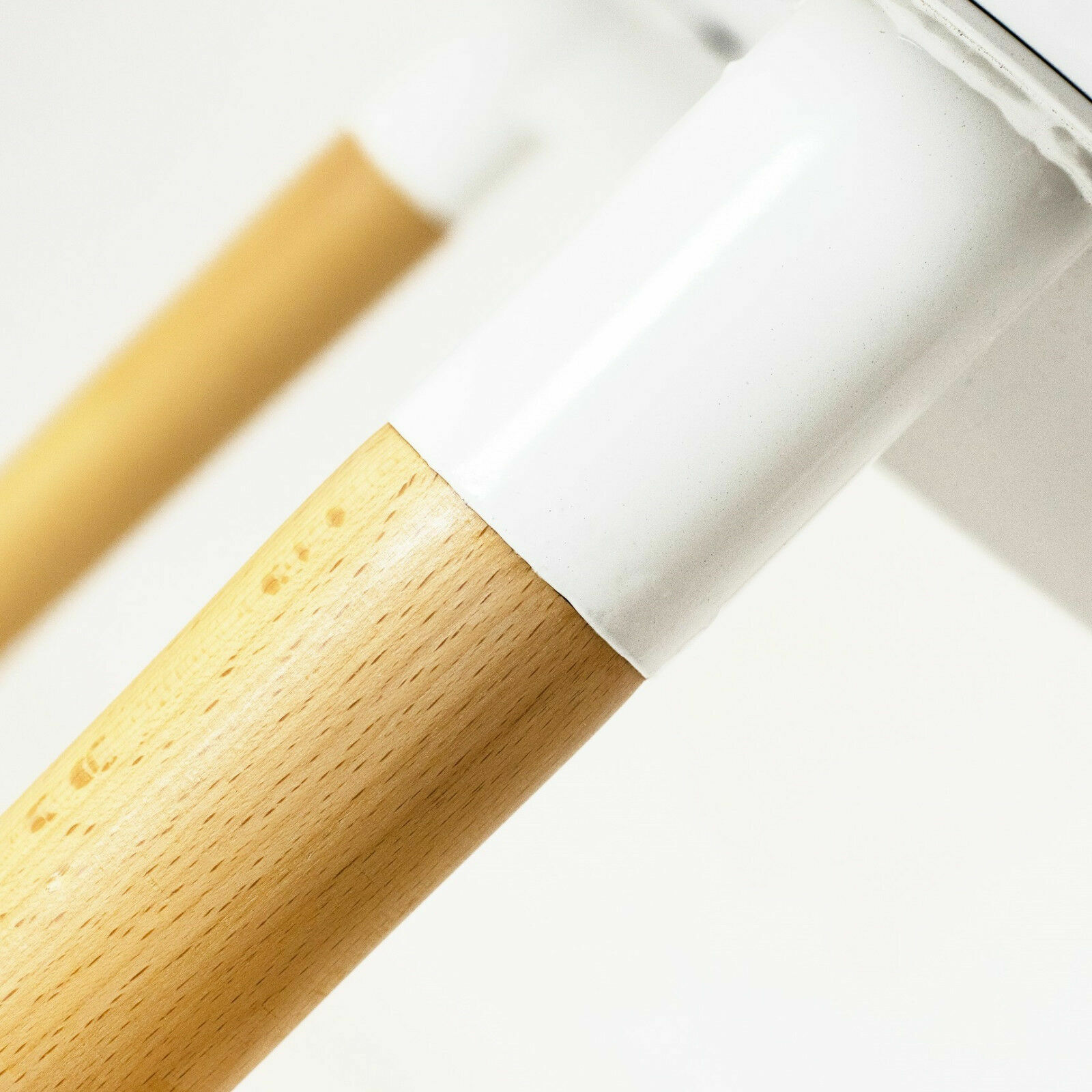 Circular Dining Table White Matte Tabletop Solid Beech Wood Legs 100cm ...