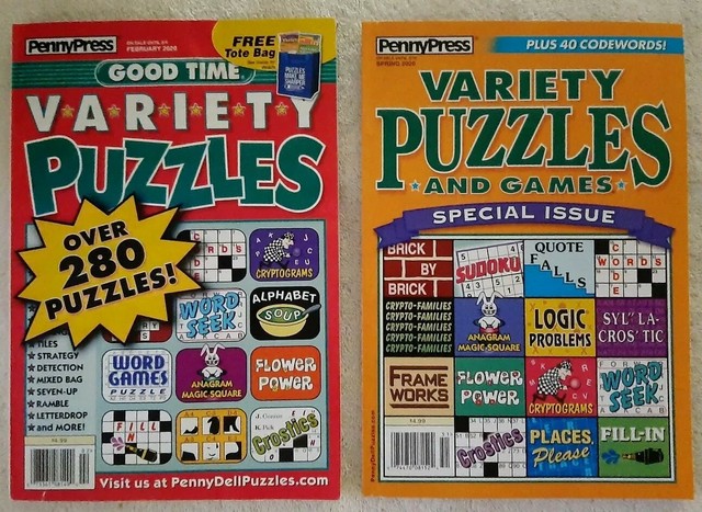 Penny Press Variety Puzzle Book Lot 3 Books Logic Puzzles Fill Ins penny-press-variety-puzzle-book-lot-3-books-logic-puzzles-fill-ins