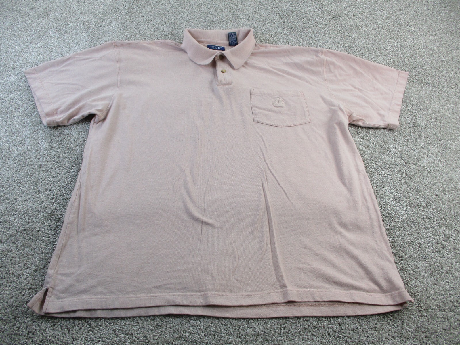 Vintage Izod Polo Shirt Mens XXL Cotton Short Sleeve Pocket Golf Light ...