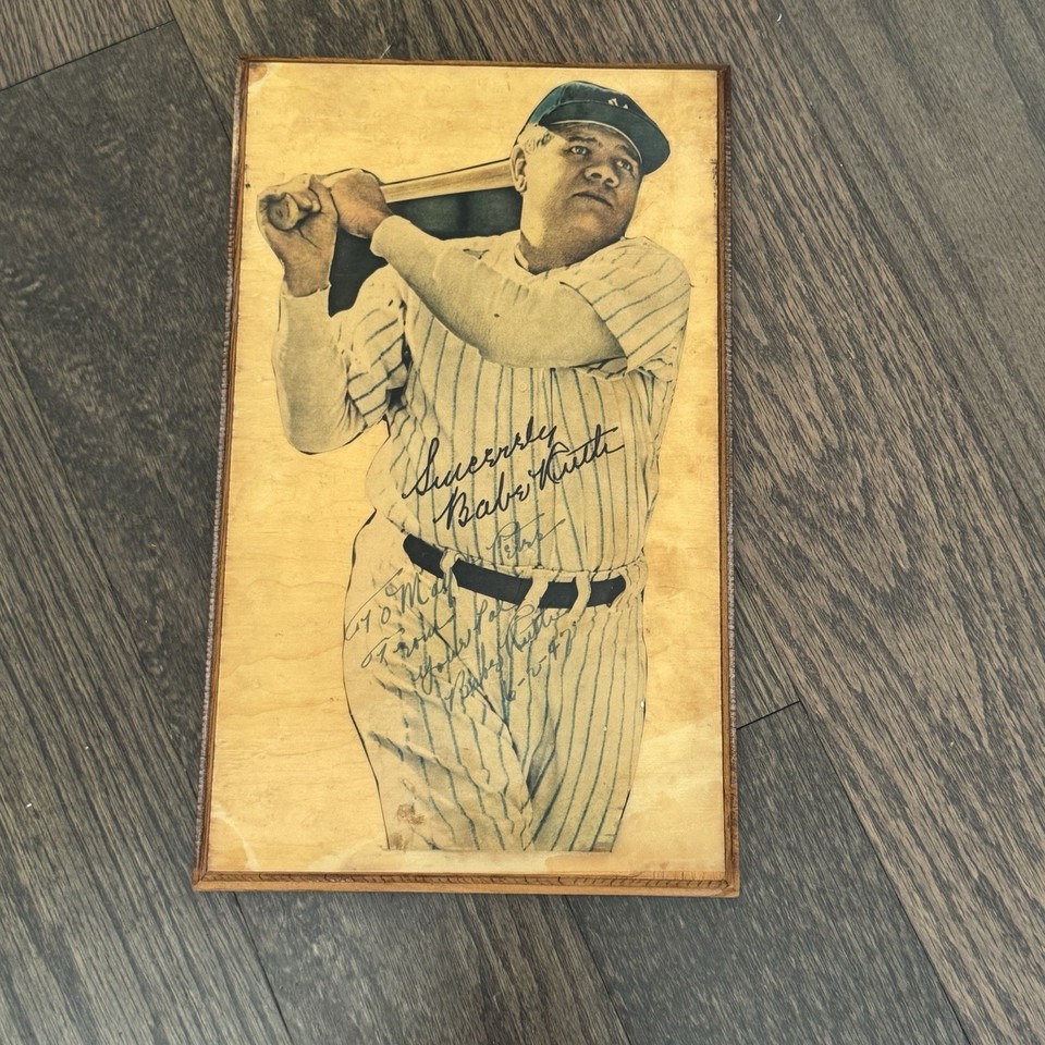 Babe Ruth Signed Photo Plaque * PSA/DNA * Authentic Autograph New York ...