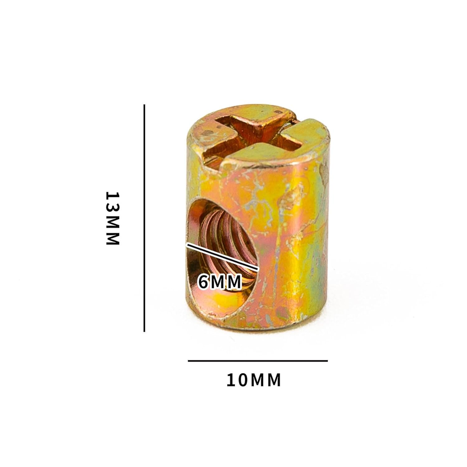 4 PCS M6 Spring Loaded Barrel Nuts, Slotted Barrel Nut Cross Dowels ...