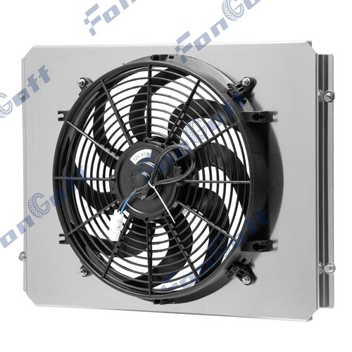 Aluminum Shroud + 14'' Fan Fit 1955-1957 Chevy Bel Air Nomad Del Ray 3 ...