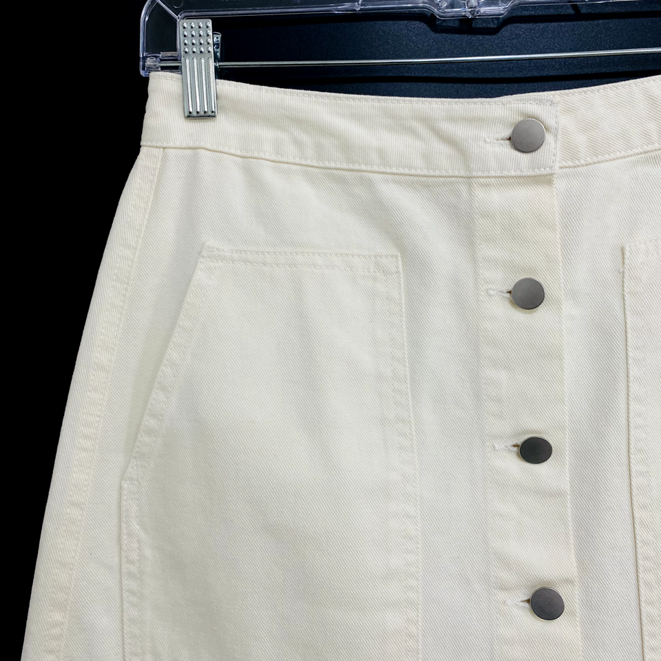 Francesca's Mi Ami Skirt Womens Size Small White Denim Button Front ...