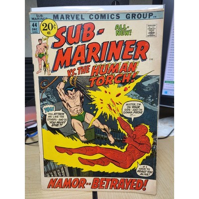 Sub-Mariner #44 (1971) Vs. The Human Torch - Tiger Shark/Llyra VG Gil ...