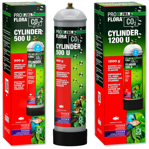 JBL PROFLORA CO2 CYLINDER 500 U oder 1200 U Einweg CO2 Vorratsflasche Aquarium | eBay