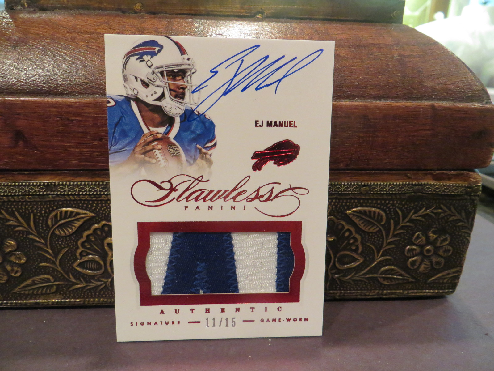 Panini Flawless Ruby Autograph Jersey Auto Bills EJ Manuel 11/15 2014 ...