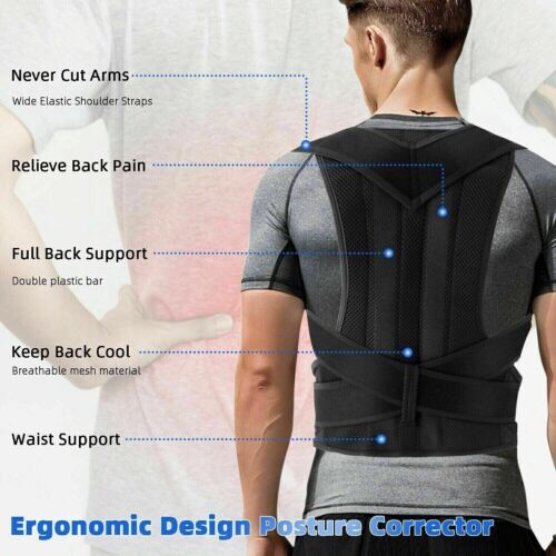 Posture Corrector Lumbar Brace Full Back Support Shoulder Brace Belt ...
