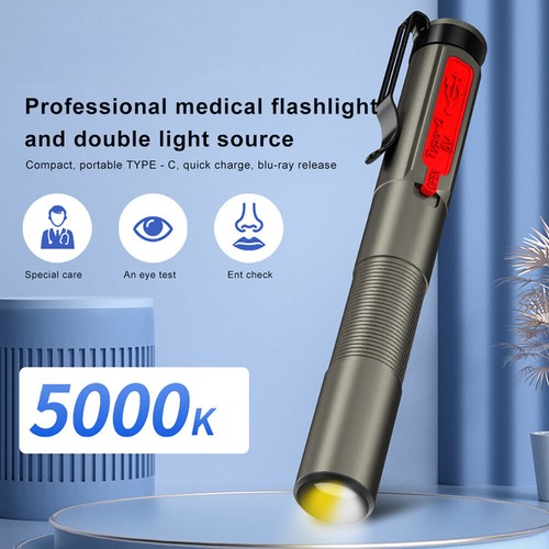 LED Penlight Tactical Flashlight Medical Diagnostic Pen Torch Light ...