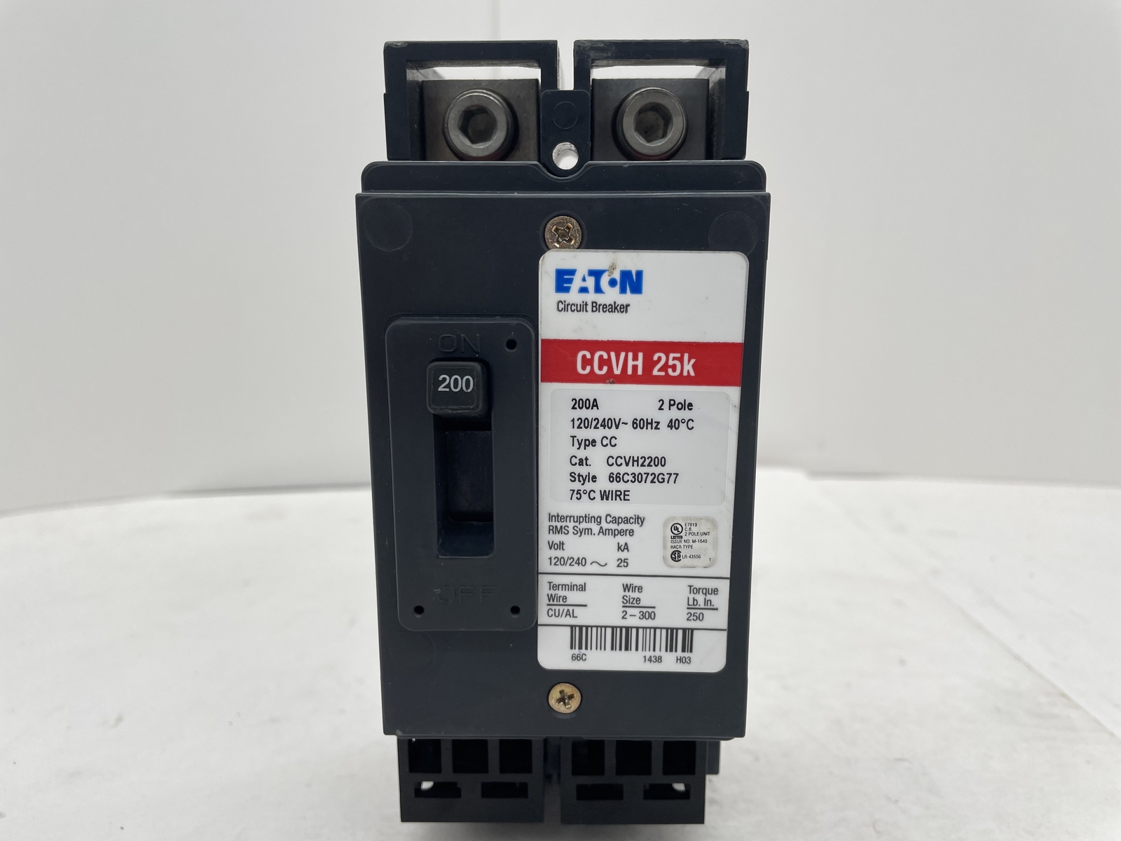Eaton+CCVH2200+Tenant+Main+Circuit+Breaker+-+Black for sale online | eBay
