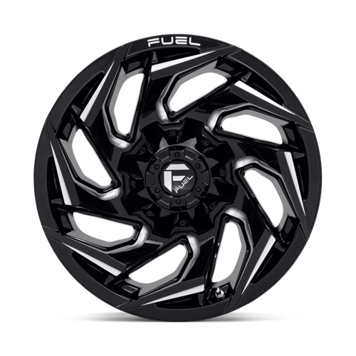 20X10 Fuel 1PC D753 REACTION 8X180 -18MM GLOSS BLACK MILLED ...