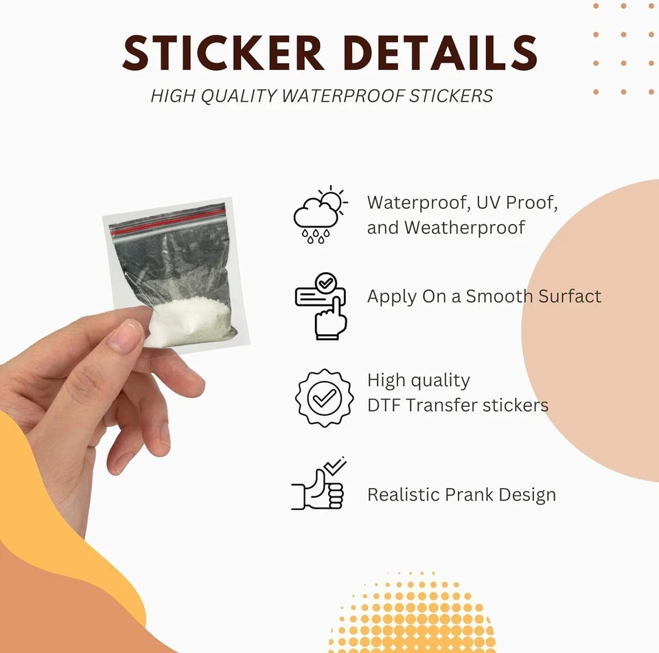 Coke Bag Stickers, Baggie Joke Sticker, Funny Cocaine Sticker 20pcs | eBay