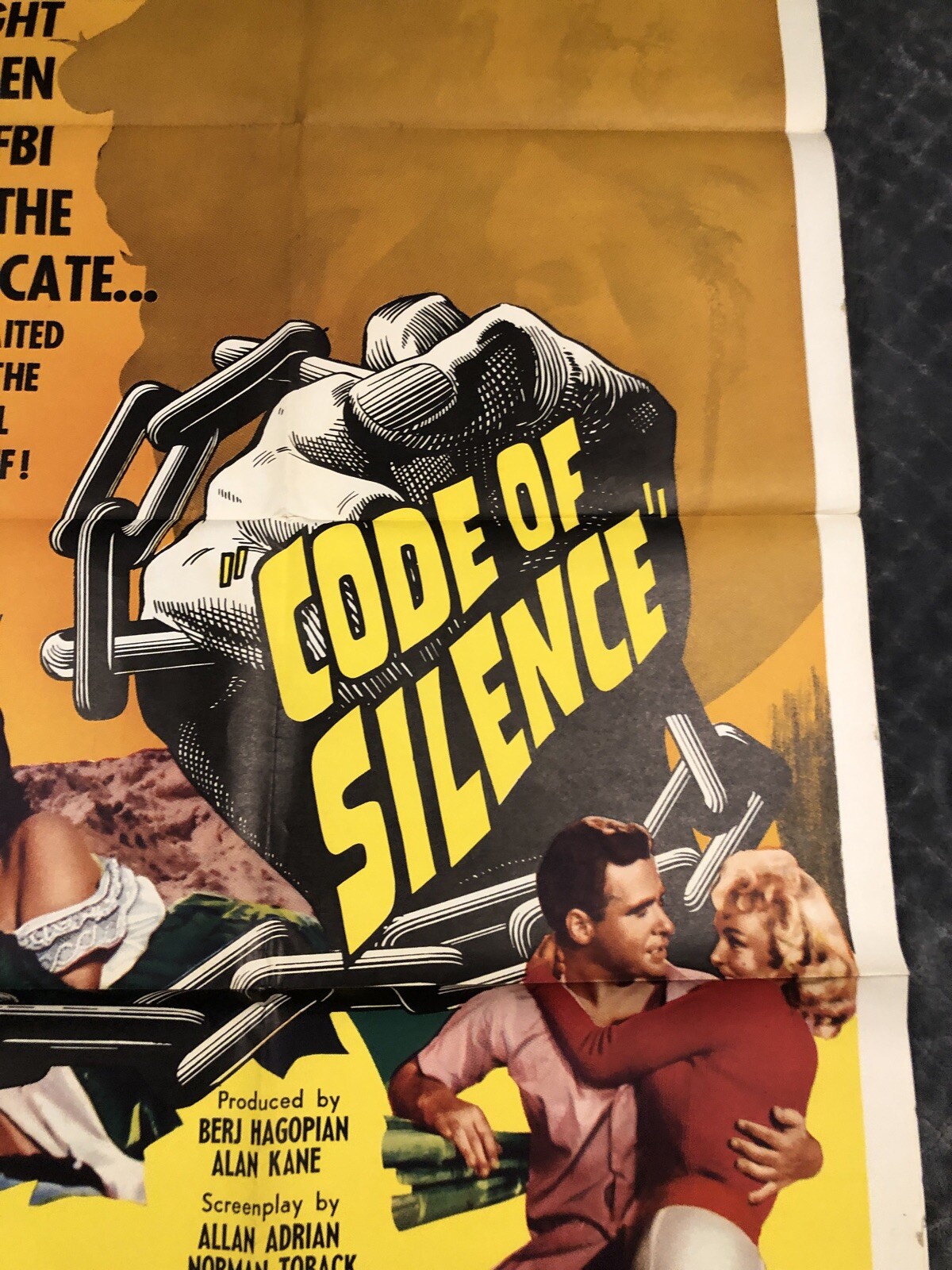 CODE OF SILENCE 1960 Original Movie Poster 27X41 Terry Becker Elisa ...