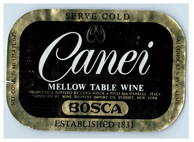 Vintage Canei Bosca Mellow Table WIne Paper Bottle Label Original S82E ...