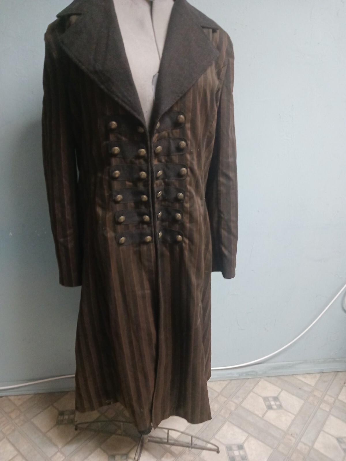 Buccaneer Spirit Halloween PIRATE Trench WOOL striped… - Gem