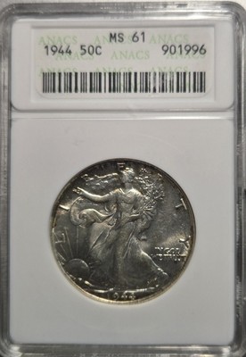 1944 Walking Liberty Half Dollar Old Anacs Soap Box Holder MS61 | eBay