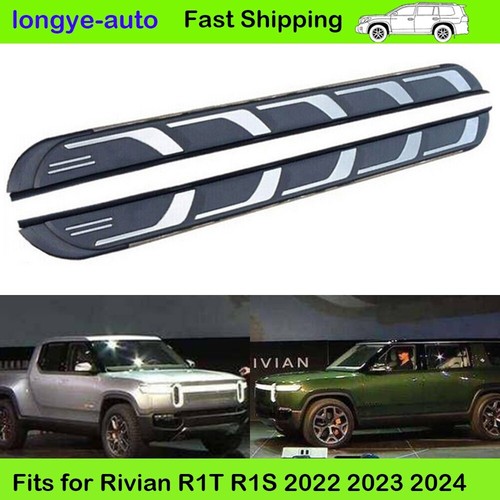 2PCS Running Board Side Step Pedal Nerf Bar Fits for Rivian R1T R1S ...