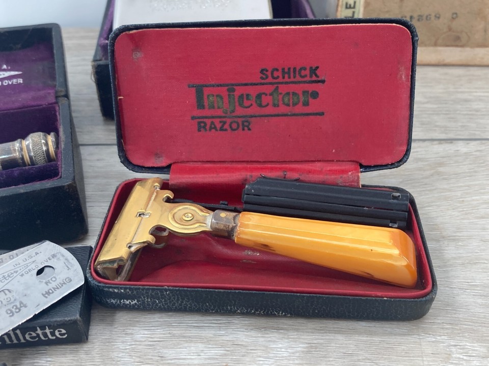 Vintage Shaving Razor Collectible Estate Lot Schick Injector Gillette ...