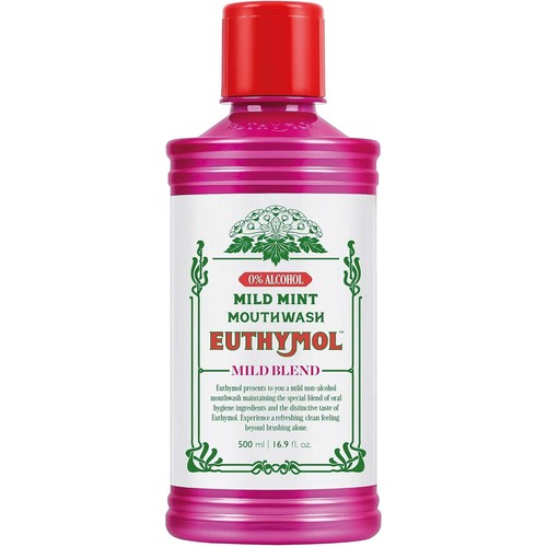 Euthymol Mouthwash Mild Mint 500ml, Contains Flouride, Alcohol-Free, | eBay