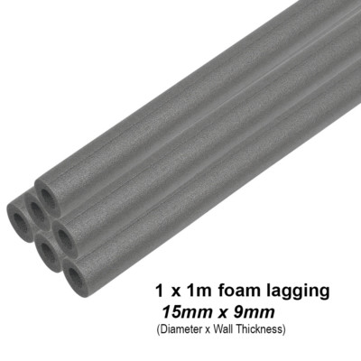Climaflex Pipe Insulation - Foam Pipe Lagging 15mm x 9mm - 1m length ...