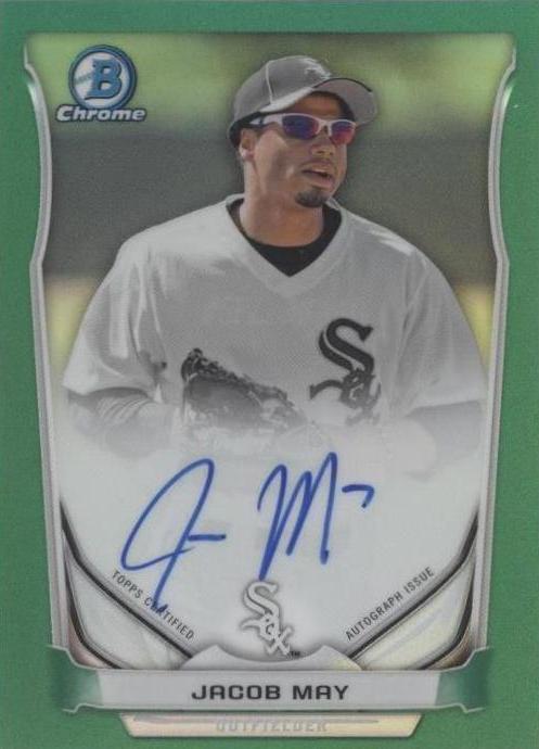 2014 Bowman Chrome - Prospect Autographs Jacob May #BCAP-JM Green ...