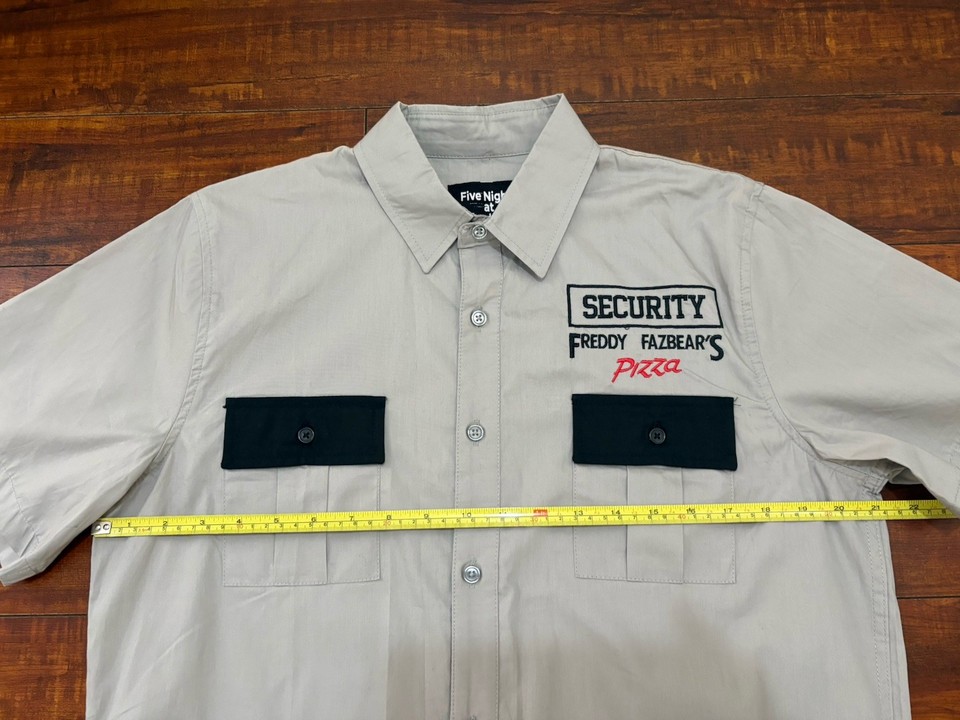 2023 Five Nights At Freddy's Security Guard Button-Up Shirt Medium Hot ...