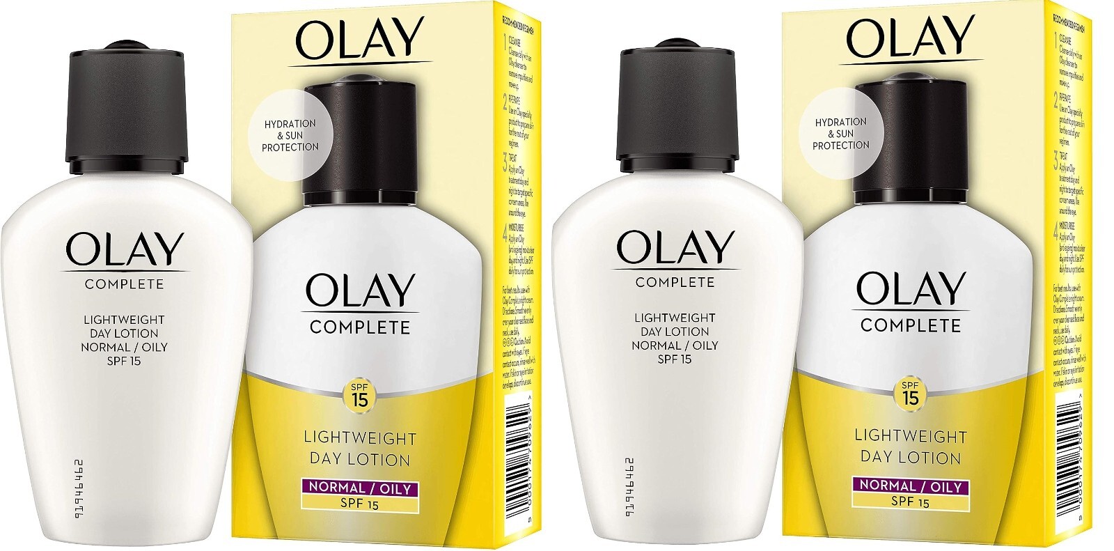 2 Olay Complete Lightweight 3in1 Moisturiser Day lotion Normal Oily SPF ...