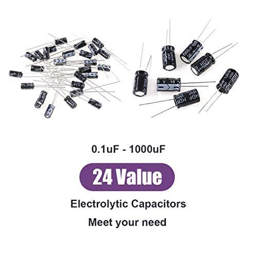 240Pcs 24 Kinds Different Electrolytic Capacitors Range 0.1uF 1000uF Assortment | eBay