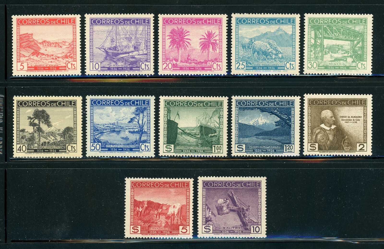 CHILE MH: Scott #186-197 400th Ann Discovery ALMAGRO CV$35+ | eBay