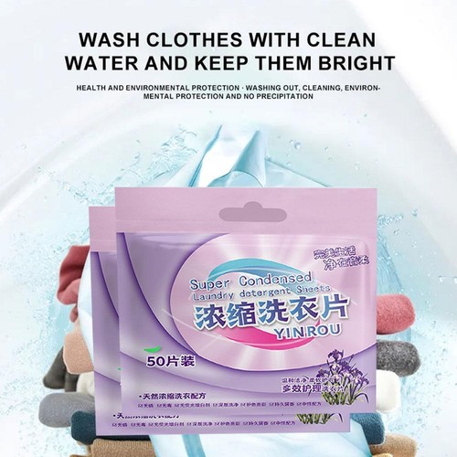 50Pcs Dissolve Laundry Tablets Cleaning Laundry Detergent Bubble Paper ...