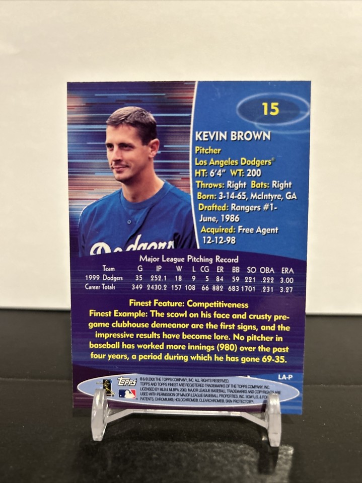 2000 Topps Finest Kevin Brown Los Angeles Dodgers #15 | eBay