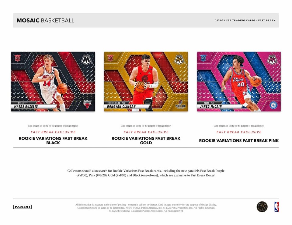 Stephon Castle 2024-25 Panini Mosaic NBA FAST BREAK 4X Box Player BREAK #3 | eBay