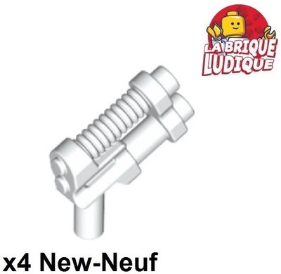Lego 4x minifig arme weapon gun pistol pistolet 2 barrel blanc/white ...