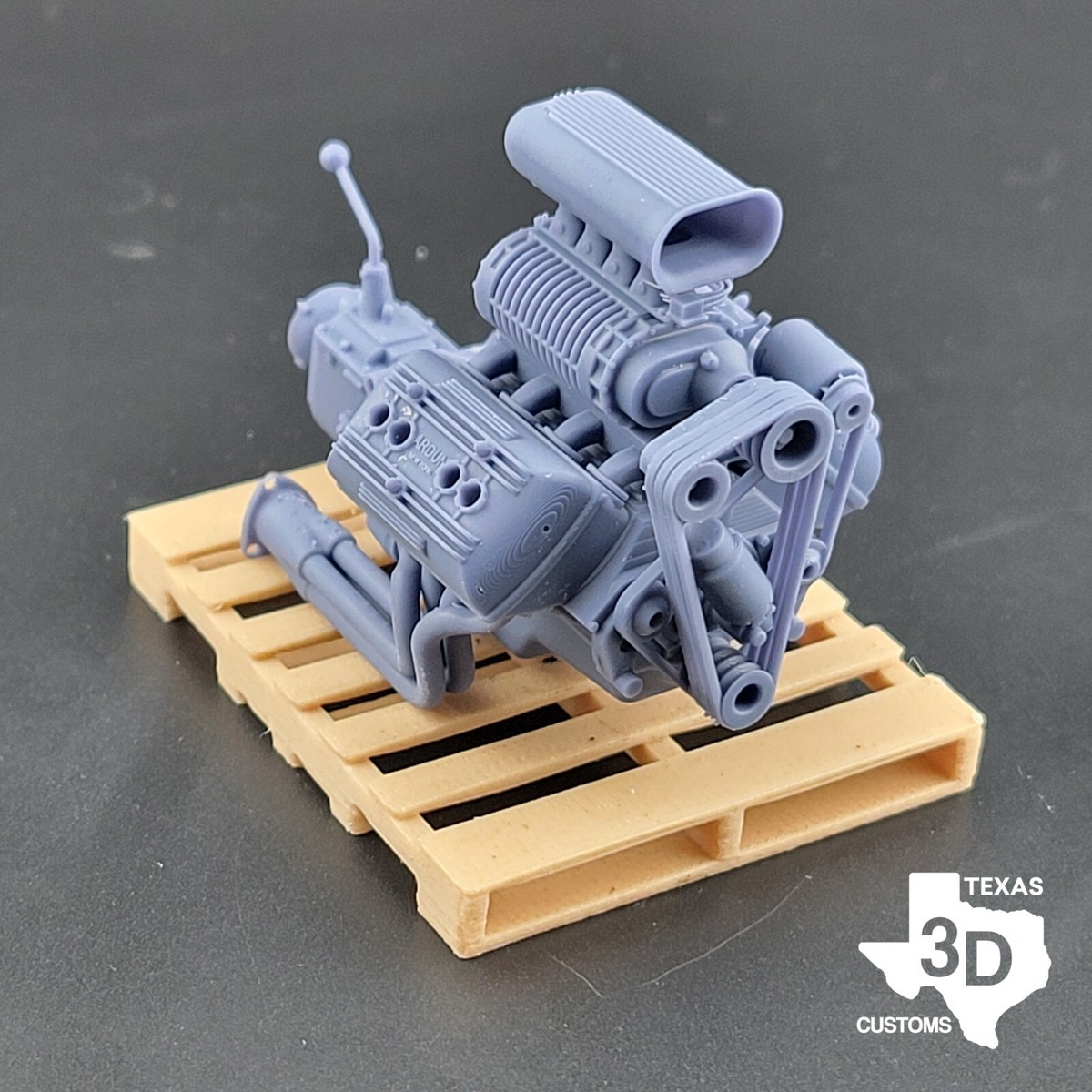 Model Car Engine Kit 1/24 Scale Supercharged Ford Flathead V8 Engine ...