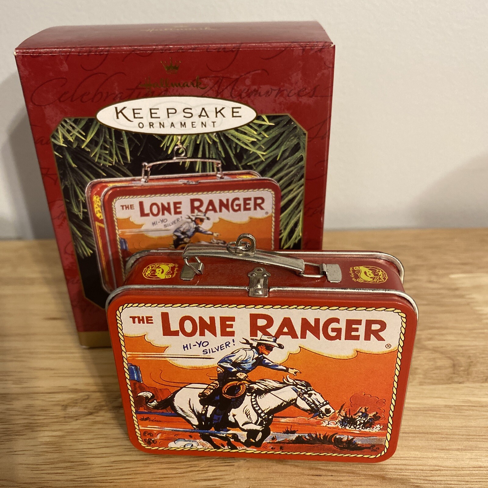 1997 The Lone Ranger Hallmark Keepsake Ornament Lunch Box Pressed Tin w ...