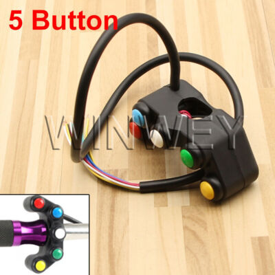 5 Buttons Motorcycle Race Bikes 22mm Handlebar Control Switches ...