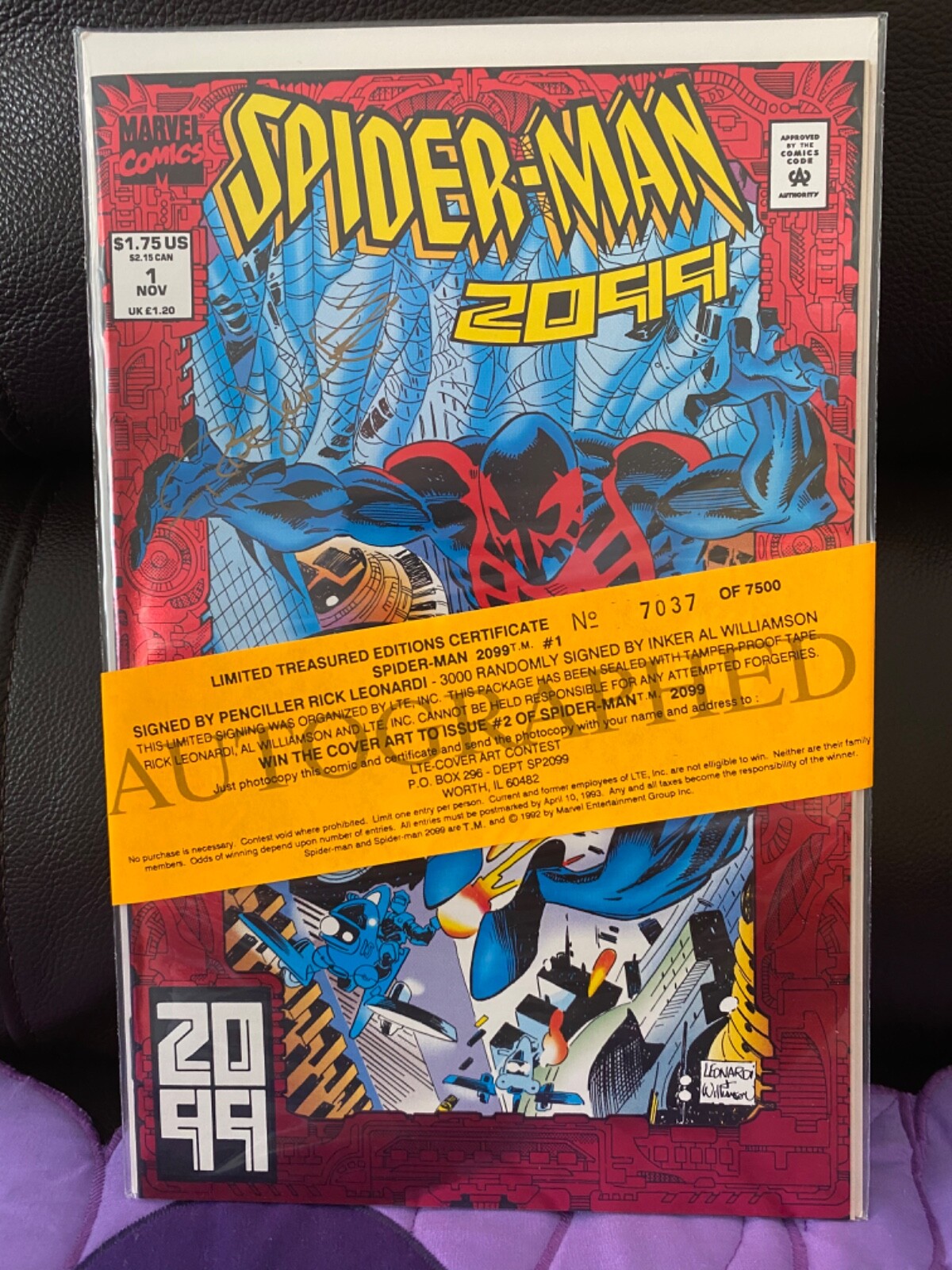 Spider-Man 2099 #1 Red Foil Marvel Comic Book Signed By Rick Leonardi ...