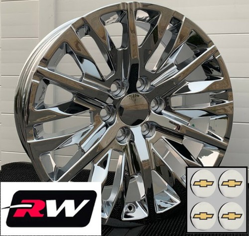 20 x9" inch Chevy Silverado 1500 OEM Specs Wheels Chrome 2019 Sierra ...
