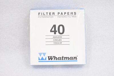 WHATMAN 1440-110 ASHLESS FILTER PAPER, CIRCLES, 110mm DIA, GRADE 40 ...