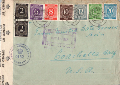Germany 2pf (2), 6pf, 8pf, 10pf, 12pf, 15pf and 20pf Numeral 1947 (24 ...